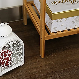 Peach Tree Bamboo Bathroom Shelf Stand Rack Kitchen Living Room Holder Plant Flower Stand Utility Storage Shelf (4-Tier)