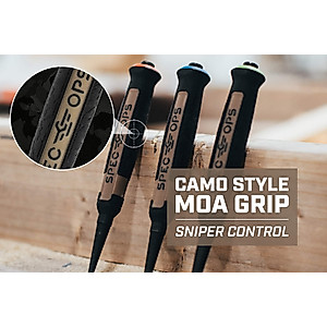 Spec Ops - SPEC-N1-3PK Tools Nail Set Punch 3-Piece Kit Includes 1/32", 1/16", 3/32", Shock-Absorbing Grip, 3% Donated to Veterans Black/Tan