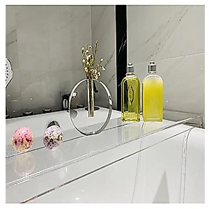 GANFANREN Bathtub Storage Rack Bath Tray Transparent Shelf Tub Multi-Function Bathroom Tools Towel Storage Shelf