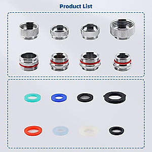 iFealClear 8 PCS Faucet Adapter Kit, Brass Sink Aerator Adapters, Male Female Kitchen Sink Faucet Adapters Connect to Water Filter, Garden Hose, G1/2 Shower Hose For Bathroom, Kitchen