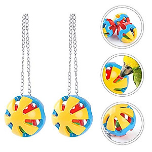balacoo 2Pcs Bird Hanging Ball Chewing Treat Toy Cage Play Toy for Parrot Parakeet Cockatiel Conure