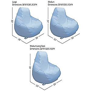 JoyBean Outdoor Bean Bag Chair - Water Resistant Marine Vinyl Ideal for Yacht Boat Pool Patio Garden Marine - Lawn Chair - Patio Furniture - for Adults Teens Kids (Medium, Carolina Blue)