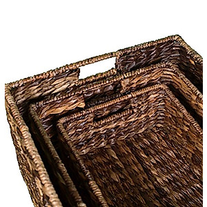 BIRDROCK HOME Abaca Nesting Baskets - 3 baskets - Environmentally Friendly