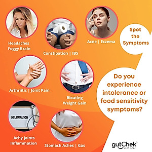 gutChek Food Intolerance Test - 640 Items Tested with Home Collection Kit, Non-Invasive & Painless Hair Analysis Food Sensitivity Test Kit for Adults, Results in 7-10 Days