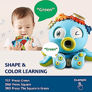 Baby Toys,MOJINO Infant Walker Toy,Octopus Crawling Crab Toy, Early Eduactional Learning Tummy Time Sensory Christmas Birthday Gift for Boy Girl Toddler and Kid