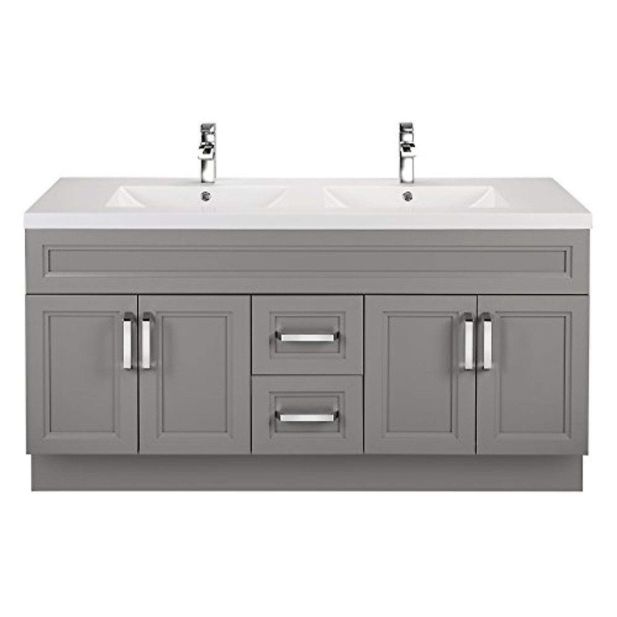 Cutler Kitchen and Bath Urban Vanity Double Bowl with Daybreak Finish, 60 Inches