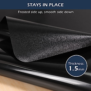 SALLOUS Chair Mat for Hard Floor, 63" x 51" Vinyl Office Chair Mat with Lip, Slip-Resistant Floor Protector Desk Mat for Home - Not for Carpet (Black)