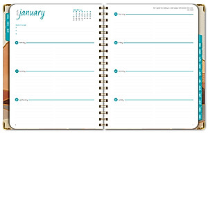 Global Printed Products, HARDCOVER 2024 Planner: (November 2023 Through December 2024) 8.5"x11" Daily Weekly Monthly Planner Yearly Agenda Bookmark, Pocket Folder & Sticky Note Set (Golden Desert)
