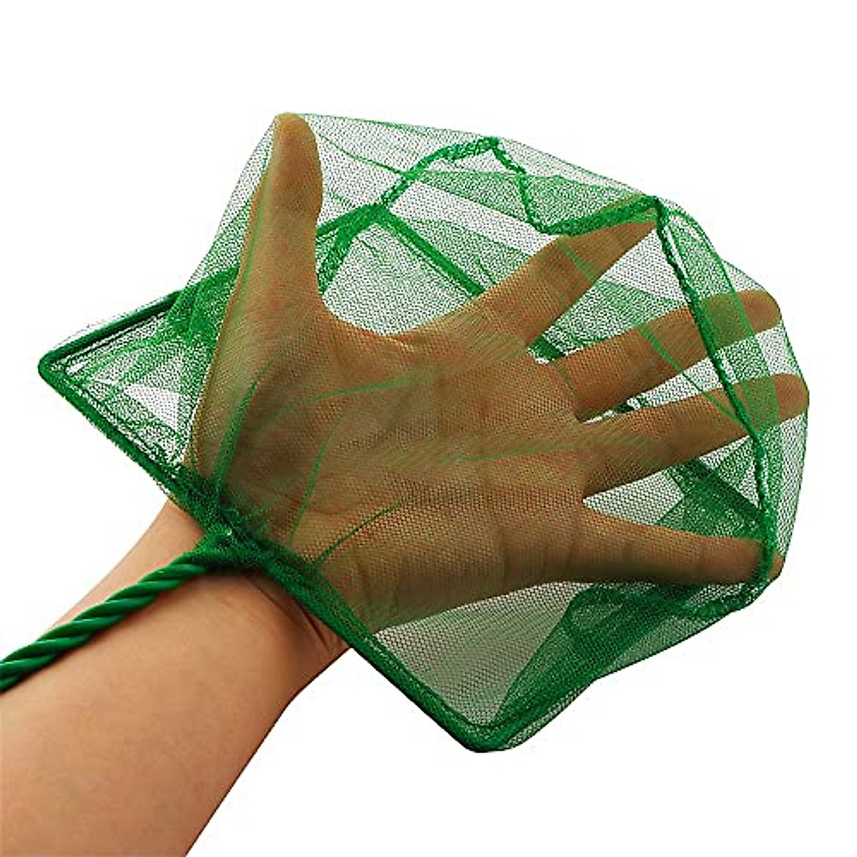 DQITJ 3 Pack Fish Net Aquarium Fine Fishing Mesh with Plastic Handle, 6-Inch