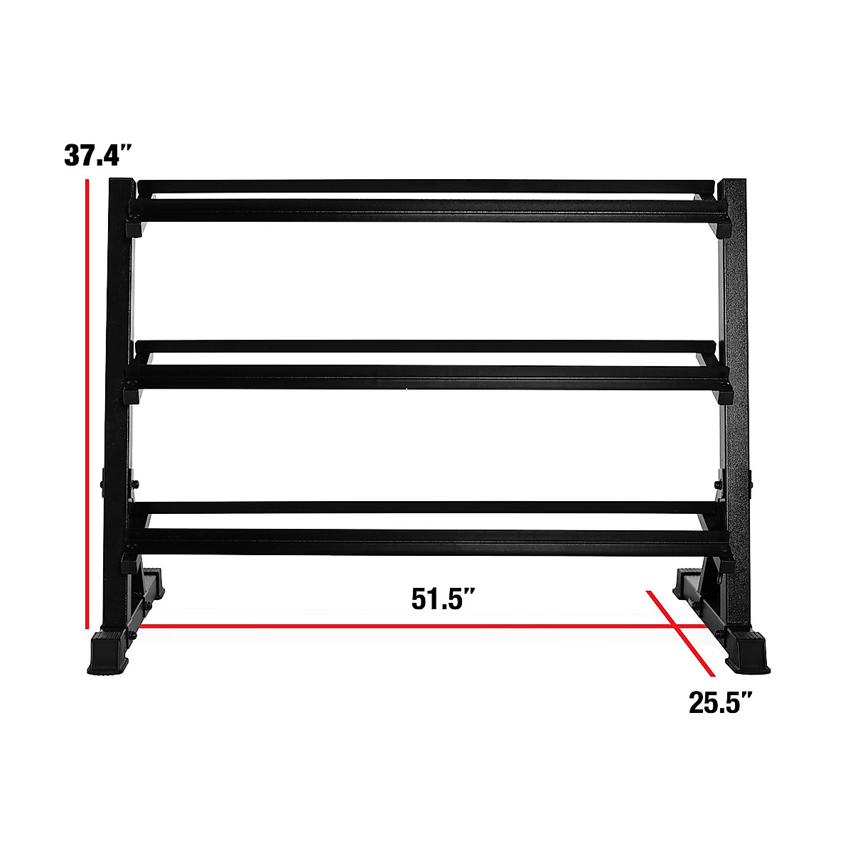 CAP Barbell 3 Tier Dumbbell Rack, 51", Black (RK-14A)