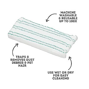 Quick Shine Sustainable Hard Surface Floor Mop Kit with 3 Reusable Pads & 1 Safer Choice Floor Finish Cleaner 16oz | Use Wet + Dry | Squirt, Spread, Done | Hardwood, Luxury Vinyl Plank, Laminate