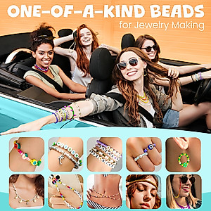 Gionlion 4mm Glass Seed Beads for Bracelets, 2 Boxes 24 Colors Bracelet Making Kit and Letter Beads for Jewelry Making, Friendship Bracelet Kit with Clay Beads for DIY Art Craft Kit Girls Gifts Toys