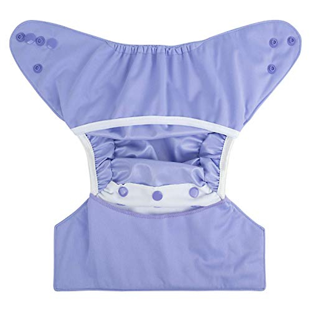 Babygoal Cloth Diaper Covers for Fitted Diapers and Prefolds with Double Gusset,Adjustable Reusable for Baby Girls, 6pcs Covers+One Wet Bag 6DCF07