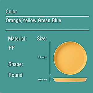 Muulaii Plastic Plates Reusable 6 Inch Unbreakable Deep Dessert Dinner Plates BPA free and Eco-Friendly Dishwasher and Microwave Safe Round Dinnerware Plates - Pack of 4