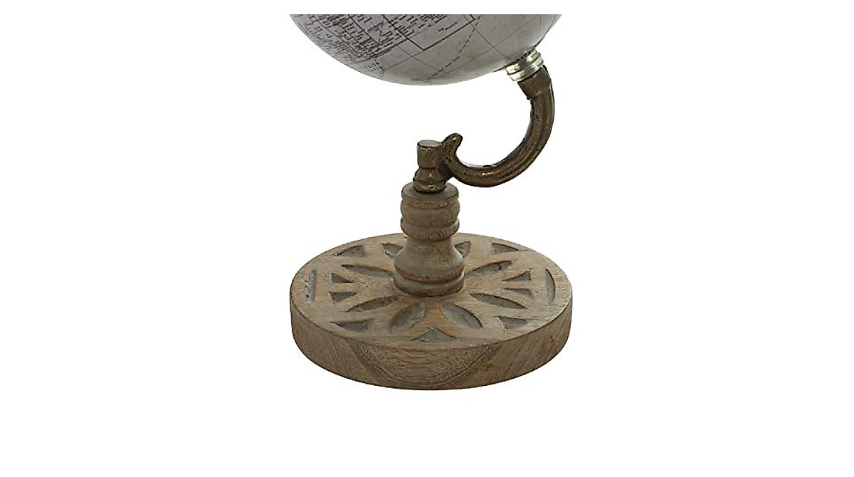 Deco 79 Beige Wood Globe - Vintage Home Decor