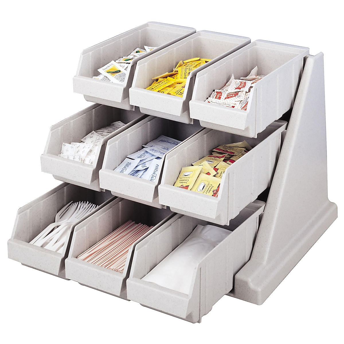 Cambro 9RS9480 Versa Speckled Gray 9-Bin Organizer Rack Case of 1