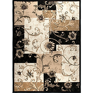 Home Dynamix Optimum Byron Area Rug, 7 ft 8 in x 10 ft 4 in, Black/Beige