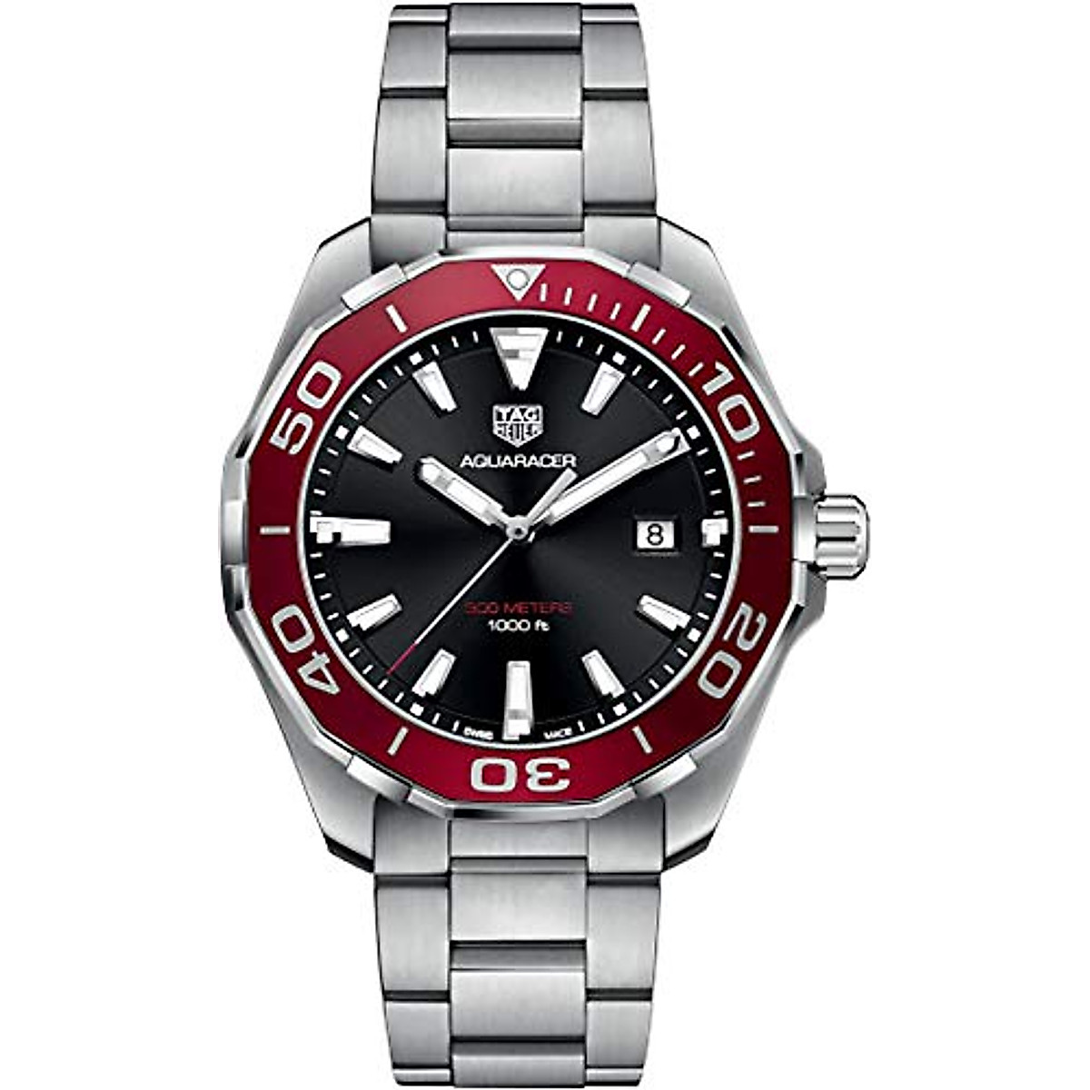 TAG Heuer Aquaracer 300M Red Bezel 43mm Men's Watch WAY101B.BA0746