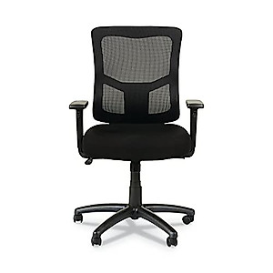 Alera ALEELT4214F Elusion II Series 275 lbs. Capacity Mesh Mid-Back Swivel/Tilt Chair with Adjustable Arms - Black