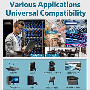 Yuaice Cat 8 Ethernet Cable - 6FT High Speed Flat Internet Network Cable - Multiple Size Options (3FT-100FT) - Professional LAN Cable - Gold Plated RJ45 Connector - Shielded for Indoor & Outdoor Use