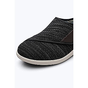 Grigobu Womens Diabetic Shoes Adjustable Breathable Light Antiskid Edema of Fasciitis bunions Arthritis Swollen feet Walking Shoes 44 Black/Grey