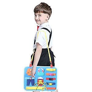 Busy Board for Toddlers Montessori Sensory Toys Travel Activities for Kids Learning Dress& Fine Motor Skills Car Airplane road trip toys For Girls Boys Ages 1 2 3 4 Year Old Preschool Early Education