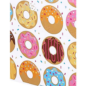 Creative Converting All Over Print Plastic Tablecover, Donut Time -