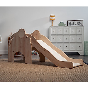 Avenlur Nima Indoor Slide - Elephant Shape Montessori Waldorf Style - Safe, Sturdy, and Reliable - Perfect Indoor Play Space for Developing Motor Skills and Balance in Toddlers and Kids Ages 1 to 5yrs
