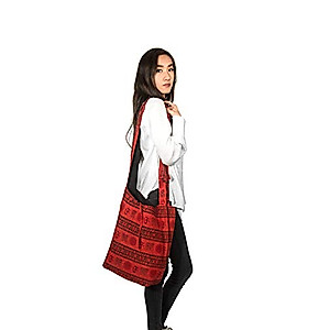 Tribe Azure Hobo Bag OM Symbol Cotton Canvas Large Messenger Handbag Shoulder Comfortable Roomy Fashion