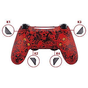 eXtremeRate Demons and Monsters Dawn Programable Remap Kit for PS4 Controller with Upgrade Board & Redesigned Back Shell & 4 Back Buttons - Compatible with JDM-040/050/055 - Controller NOT Included