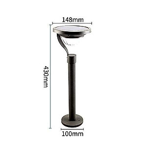 ZMY Aluminum Garden Lawn Landscape Pillar Light Home Outdoor LED Ultra Bright Post Lighting Waterproof Solar Column Lantern Black Acrylic Modern Simple Pathway Fixture