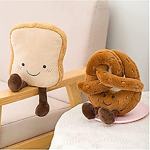 Croissant Plush Bread Pillow Toy, Food Plush Pillow Cute Plush Stuffed Animals Toy Funny Soft Food Plushies Toy for Gifts for Kids Birthday