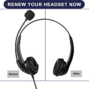 Ear Cushions for Plantronics Headset Replacement Ear Pads Compatible with Plantronics HW251N HW261N HW510 HW520 Blackwire C320 3210 3220 3320 Jabra Biz 2300 GN2000 PRO 920 9450 Headphones (4 Pack)