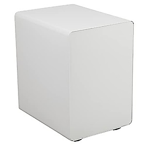 Flash Furniture Ergonomic 3-Drawer Mobile Locking Filing Cabinet with Anti-Tilt Mechanism & Letter/Legal Drawer, White with Charcoal Faceplate