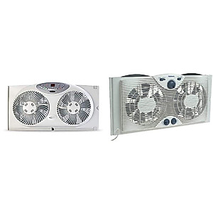 Bionaire Premium Digital Twin Window Fan with Remote Control | Holmes Dual Blade Twin Window Fan
