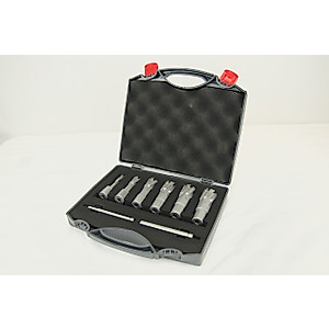 BLUEROCK 6 Piece Set 1-3/8" Depth Tungsten Carbide Tip (TCT) Annular Cutter Bits for Magnetic Drill