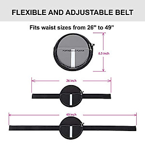 Soicpic CD Player Portable Case,Waterproof CD Player Fanny Pack with Wristlet Hand Strap Compatible with HOTT/Gueray/NAVISKAUTO/Jinhoo/Jensen/Monodeal Portable CD Player and More（6.5 inch）.