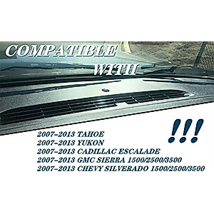 7BLACKSMITHS Dashboard Panel Compatible with 2007-2013 Chevy Silverado Tahoe Yukon Sierra Escalade Black Front Upper Dash Replacement for 23224733 Defrost Vent Trim Panel