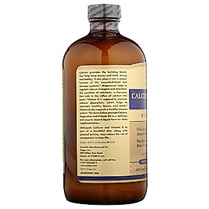 SOLGAR Liquid Calcium Magnesium Citrate with Vitamin D3 NAT Blue, 16 FZ