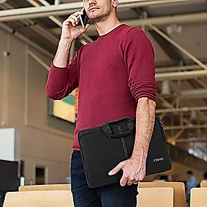 Laptop Case 17 Inch, Laptop Carrying Case Slim Laptop Bag for Men Women, Lightweight 17.3 Inch Laptop Case Fit 17.3 17 15.6 Inch Laptops for College School Office Business Travel, Black
