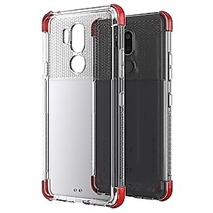 Ghostek Covert Hybrid Bumper Case Gel Corners Designed for LG G7 ThinQ - Red