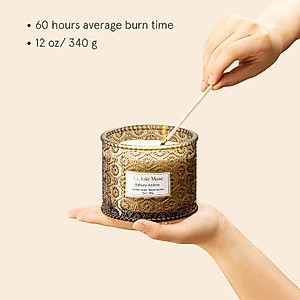 LA JOLIE MUSE Amber Candle, Scented Candles for Home, Large 2-Wick Soy Candles, Candle Gifts for Women & Men, Luxury Jar Candles, 60 Hours Long Burning, Sahara Ambre, 12oz