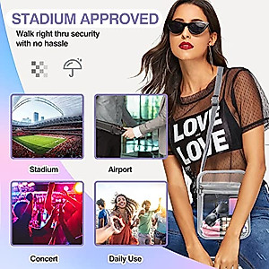 Clear Messenger Bag Stadium Approved,Clear Purse,Clear Crossbody Shoulder Bag with Adjustable Strap for Concerts, Sports Events Clear Bag(gray)