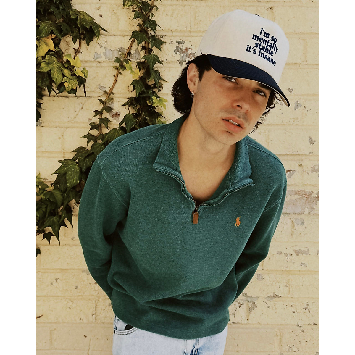 Visibly Toxic I'm So Mentally Stable It's Insane Hat, Funny Hat, Funny Gifts, Party Hat, Sports Baseball Cap, Casual Adjustable Size Tan/Blue