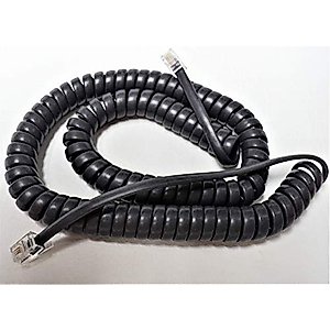 DIY-BizPhones 10-Pack of Gray 12' Ft Cisco Compatible Handset Receiver Cords IP Phone 7800 7900 8800 SPA Series 7841 7861 7940 7941 7942 7945 7960 7961 7962 8811 8841 8851 Charcoal Curly Coil Lot