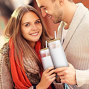 tronco 20 oz Glass Tumbler Glass Water Bottle Straw Silicone Protective Sleeve Bamboo Lid - BPA Free (Colored spots /1pack)