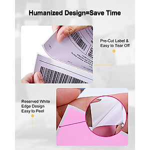Phomemo 4x6 Thermal Label Printer Paper - 500 PCS White 4"x6" Fan-Fold Labels Shipping Supplies Labels - Water/Oilproof Label Stickers - Permanent Adhesive Thermal Shipping Label for Shipping Packages