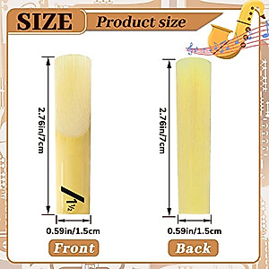 20 Pieces Alto Saxophone Sax Reeds Alto Saxophone Reeds Bamboo Saxophone Reeds with Individual Case for Clarinet Soprano or Alto Sax (1.5 in Strength)