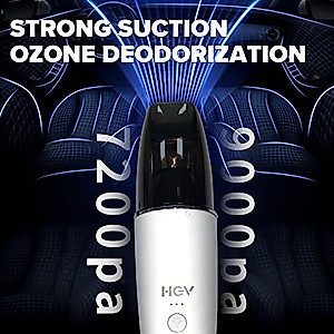 DQR HGV Handheld Mini Car Vacuum Cleaner Absorbing Pressure 150W 15000pa Rechargable in-car HEPA Filtration Car Vacuum (White)