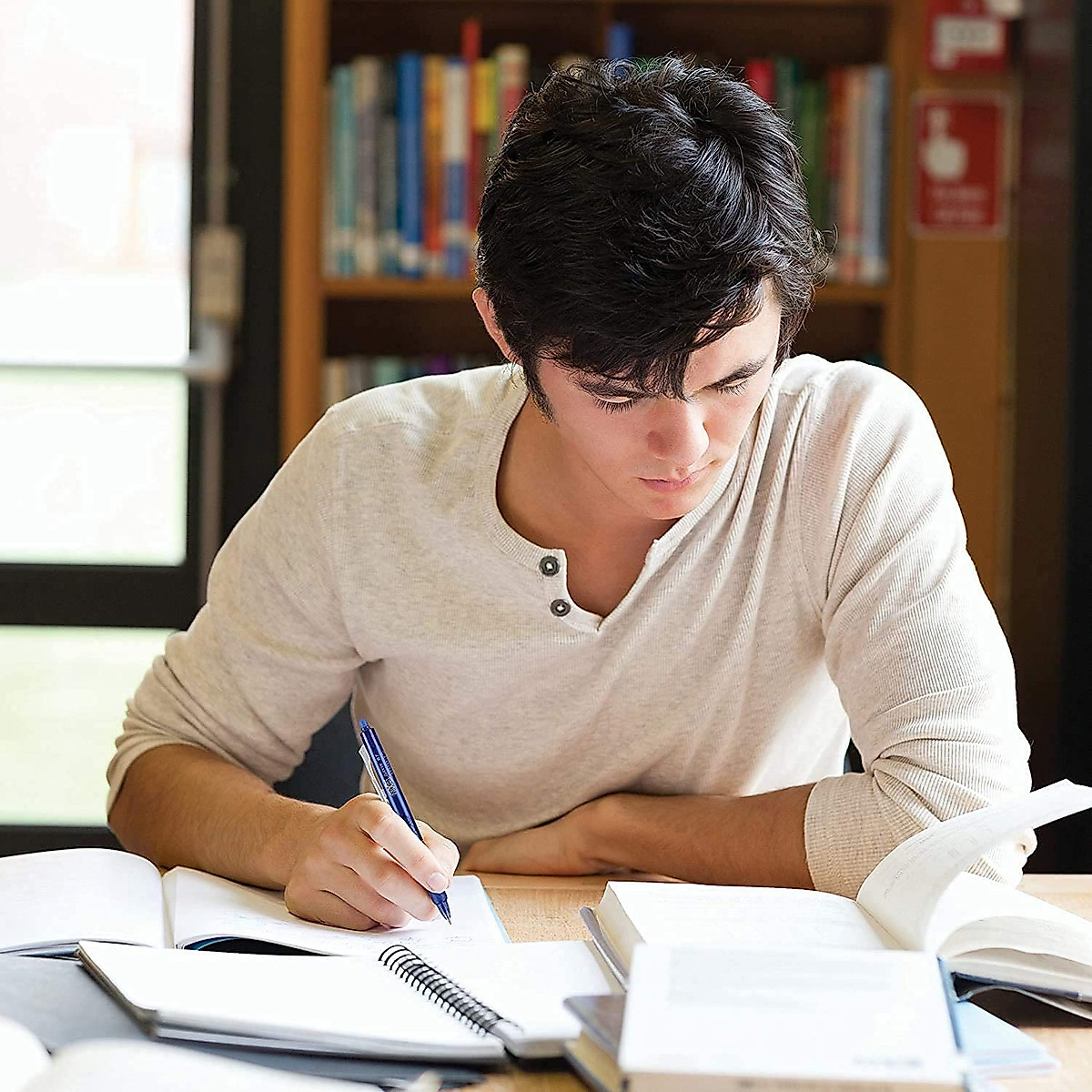 Pilot Frixion Erasable Pens - 6 Pack of Blue Ink Pens + 4 Bonus Refills - Frixion Clicker Erasable Pens Retractable Gel Ink Pen - Fine Point 0.7 mm Used for Rocketbook & Notebook